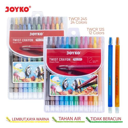 Jual Joyko crayon putar titi twist crayon mini 12 / 24 warna krayon ...
