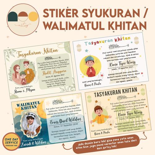 Jual Stiker Syukuran Khitanan - Tasyakur Walimatul Khitan - Kartu, 9 x ...