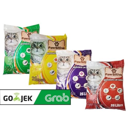 Jual GOJEK pasir kucing pawsitive 25lt 25 lt gumpal wangi bentonite ...