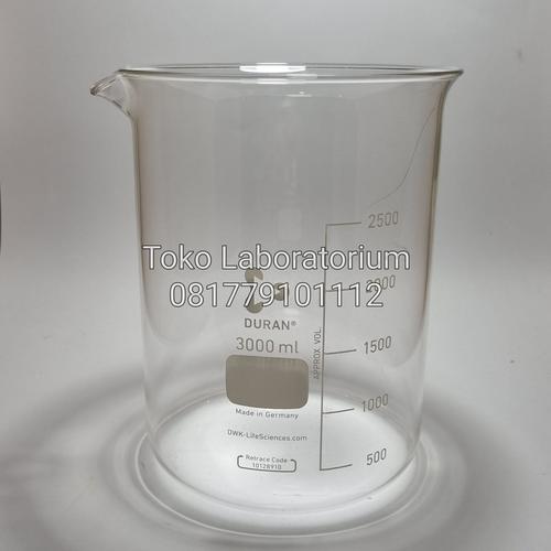 Jual Beaker glass 3000 ml low form DURAN / gelas kimia - Kota Depok ...
