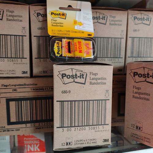 Jual post it sign here 3m (680-9) Original Harga satu dus isi 12 Pad ...