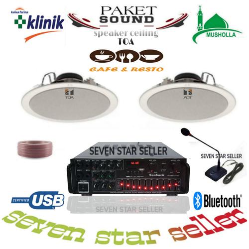 Jual paket sound speaker ceiling TOA plafon original with mic meja ...
