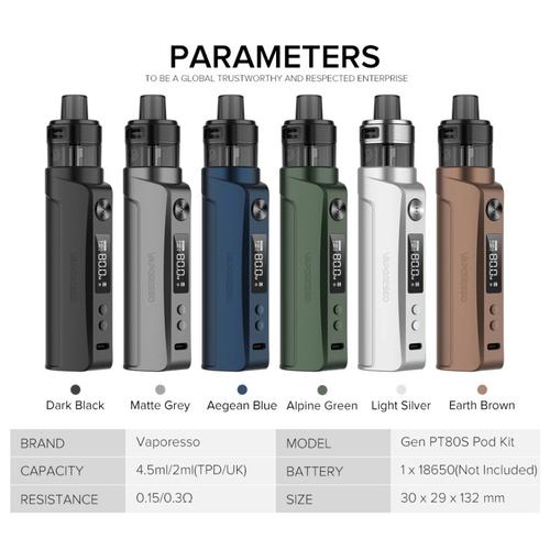 Jual Gen PT80 S 80W 18650 Pod Mod Kit By Vaporesso - Kota Malang ...
