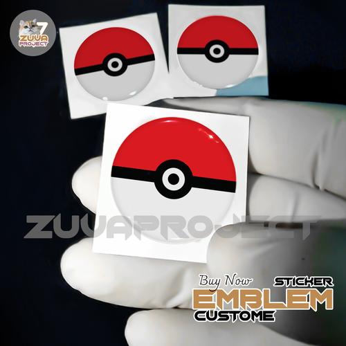 Jual STICKER EMBLEM POKEBALL TIMBUL UKURAN KALIPER REM MOTOR STIKER 3D ...