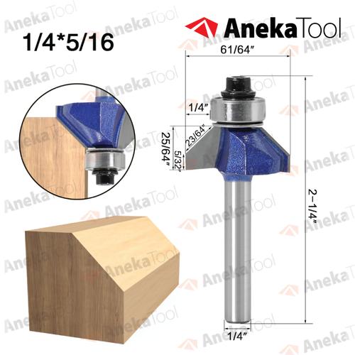 Jual Mata Router 45° Chamfer Bit Bevel Trimmer Shank 1/4 Inch (6.35mm ...