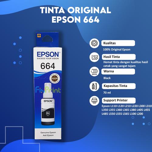 Jual Epson 664 Ori Tinta T6641 Black T6642 Cyan T663 Magenta T6644 ...