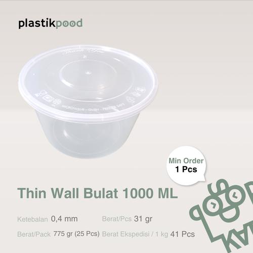 Promo Thinwall Bulat 1000ml Mangkuk Plastik Food Container Round Bowl Baso - Kota Bandung ...
