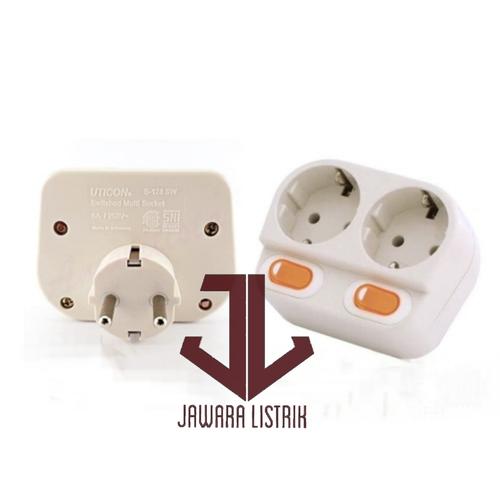 Jual STOP KONTAK ARDE 2 LUBANG / STEKER + SAKLAR TERSENDIRI UTICON S ...