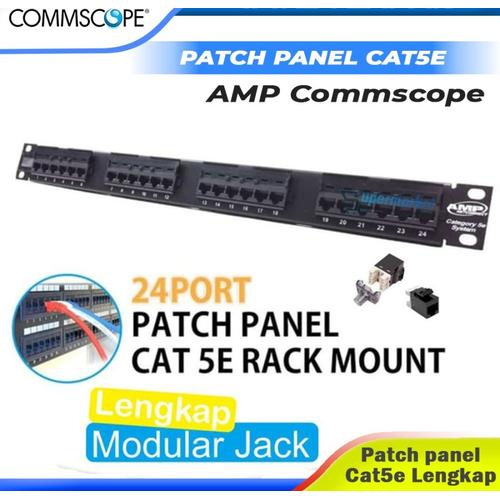 Jual Patch Panel 24 port Cat5e AMP Commscope Cat5e With Modular jack - Jakarta Pusat - Asiatech ...