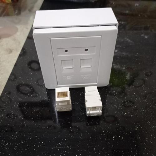 Jual Best Face Plate Rj 45 + Modular Rj45 2 Port + Box Outbou - Kota ...