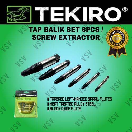 Jual Tekiro Tap Balik set 6pcs Screw Extractor Pembuka Baut Patah Kran ...
