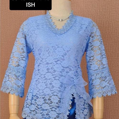 Jual blouse renda brukat Arya import bangkok - Biru, 46 - Kota Medan - luisa89 | Tokopedia
