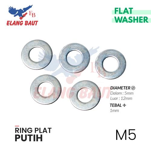 Jual Ring Plat M5 Putih 100 Pcs / Washer Plate 5mm Galvanis Putih ...