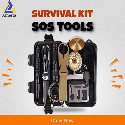 Jual Survival Kit 11 in 1 Multifunctional First Aid SOS Tools - Kota ...
