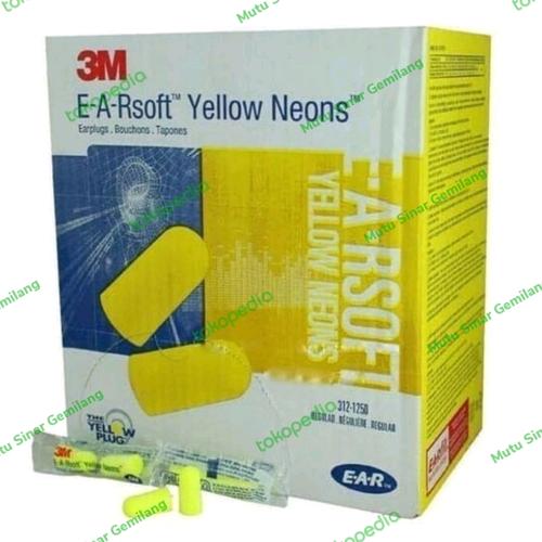 Jual 3M Penyumbat Telinga Ear-Plug Yellow Neons - 1Box isi 200Pasang ...
