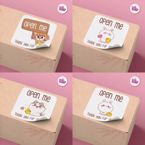 Jual Sticker OPEN ME - THANK YOU - Label Kemasan Lucu isi 24 Pcs ...