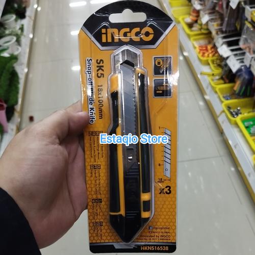 Jual INGCO HKNS16538 PISAU CUTTER 18MM SNAP-OFF BLADE KNIFE - Jakarta ...