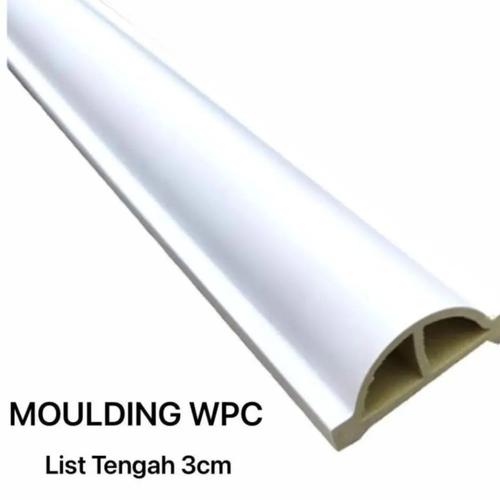 Jual wainscoting wallmoulding list wpc putih polos - list tengah 6cm ...