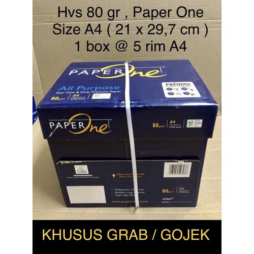 Jual Hvs A4 80 gr Paper One ( box ) KHUSUS GRAB / GOJEK - Jakarta Timur - Toko Kertas KHARISMA ...