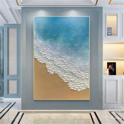 Jual Lukisan sea texture elegan dekorasi dinding minimalis - +frame ...