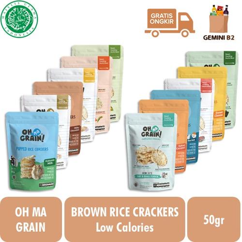 Jual Oh Ma Grain Brown Rice Crackers / Snack Beras Cokelat 50gr HALAL ...