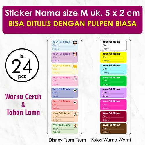 Jual Sticker Label Nama Anak Custom Karakter HVS Bisa Ditulis ukuran M ...