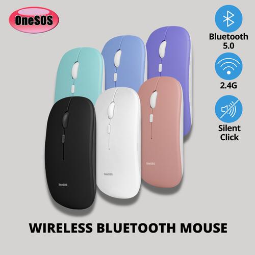 Promo Mouse Wireless Bluetooth OneSOS Dual Mode 2.4Ghz Receiver USB ...