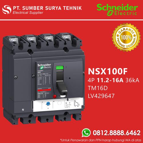 Jual MCCB NSX100F LV429647 4P 11.2-16A 36kA Compact TM16D Schneider ...