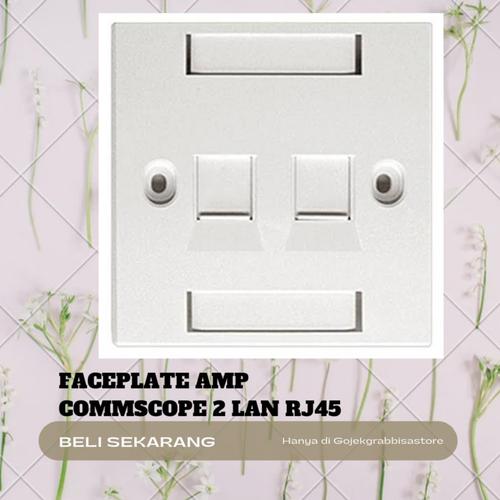 Jual FACEPLATE AMP COMMSCOPE 2 Port Double 2 lubang LAN RJ45 - Jakarta ...