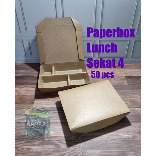 Jual Paper Box Lunch Sekat 4 Kraft/Paper Lunch Box Sekat 4/Paperbox ...