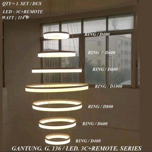Jual lampu gantung void dan tangga minimalis 7 ring LeD G 136 - Jakarta Barat - GLODOK 88 Meruya ...