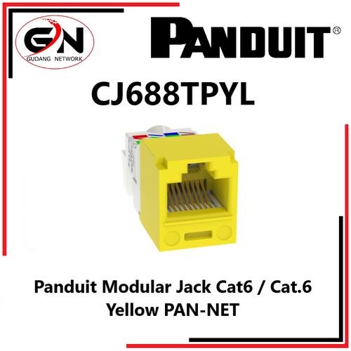 Jual Panduit Modular Jack Cat6 / Cat.6 Yellow CJ688TPYL PAN-NET ...
