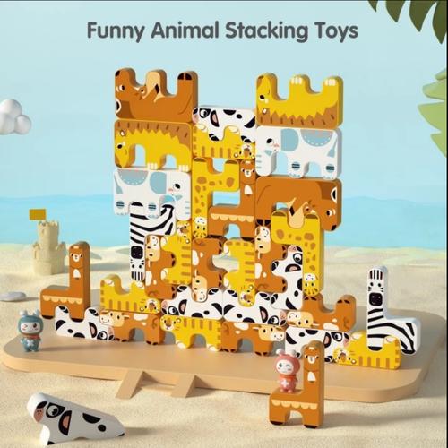 Jual TUMAMA Animal Stacking Game Mainan Susun Hewan Montessori Edukasi ...