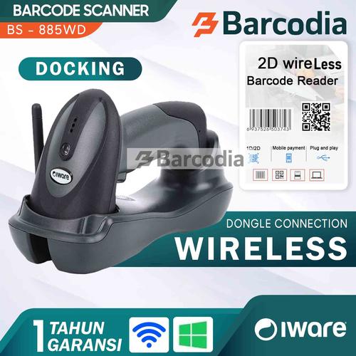 Promo Barcode Scanner Iware BS-885WD With Docking 1D/2D QR Code ...