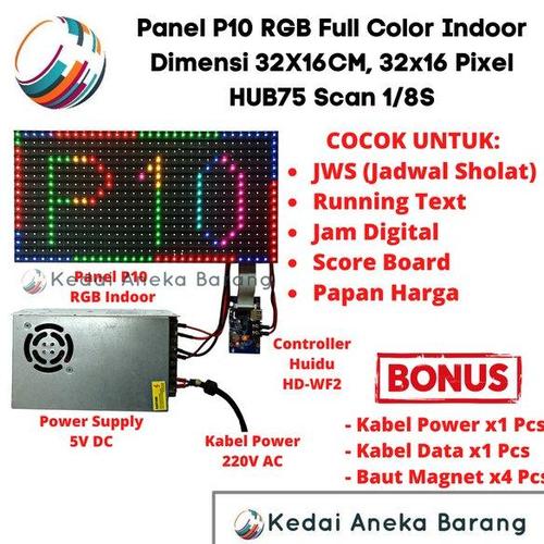 Jual Panel Module Modul LED P10 Dot Matrix Running Text SMD RGB Indoor ...