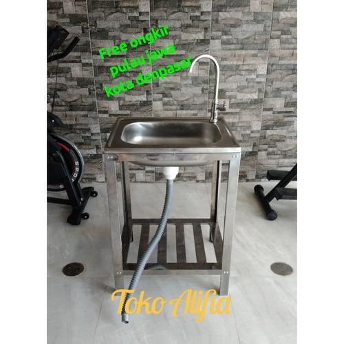 Jual wastafel cuci tangan stainless portable kran - kran fleksibel ...