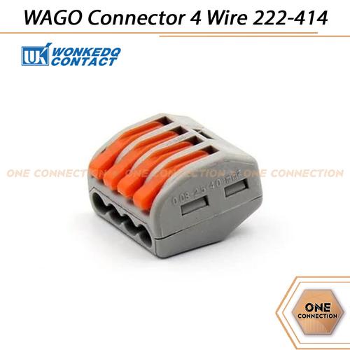 Jual WAGO Connector 4 Wire 222-414 Compact Terminal Block Lever Cage ...