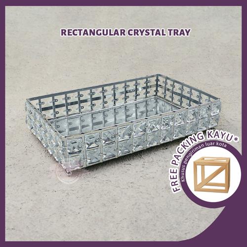 Promo Nampan Saji Peralatan MakanKristal Kaca Kotak Rectangular Crystal ...