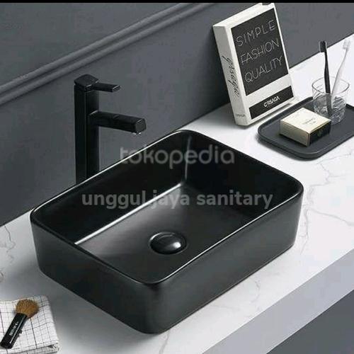 Jual WASTAFEL MEJA KOTAK BLACK MATTE / WASHTAFEL CUCI TANGAN HITAM ...