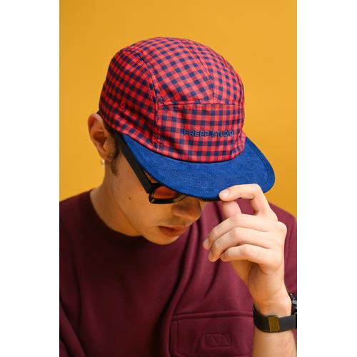 Jual TOPI PREPP STUDIO 5 PANEL GINGHAM CAP MAROON - All Size - Jakarta ...