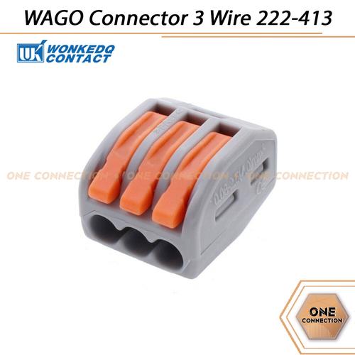 Jual WAGO Connector 3 Wire 222-413 Compact Terminal Block Lever Cage ...