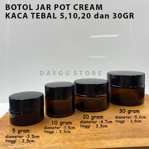 Jual Botol Jar Pot Cream Amber Kaca Tebal Wadah Krim 5,10,20 dan 30gr ...
