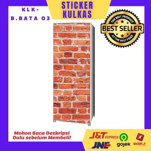 Jual STIKER KULKAS 1 PINTU BATU BATA / STICKER KULKAS PRINTING MURAH ...