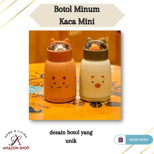 Jual (LC) Botol Minum Kaca Mini / Gelas Kaca Anak Tumbler Karakter ...