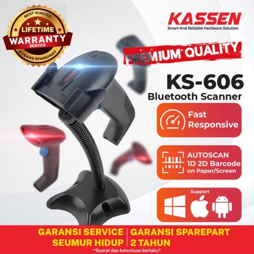 Jual Barcode Scanner KASSEN KS-606 2D Bluetooth Wired Barcode Scanner ...