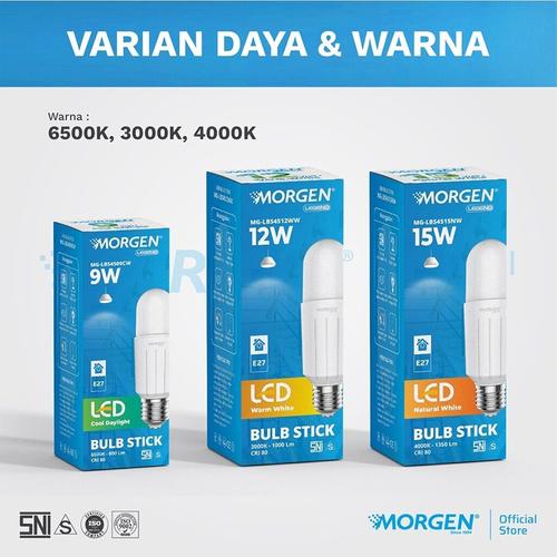 Jual Lampu MORGEN LED BULB STICK 9W 12W 15W E27 SNI - 9W CW - Kota ...