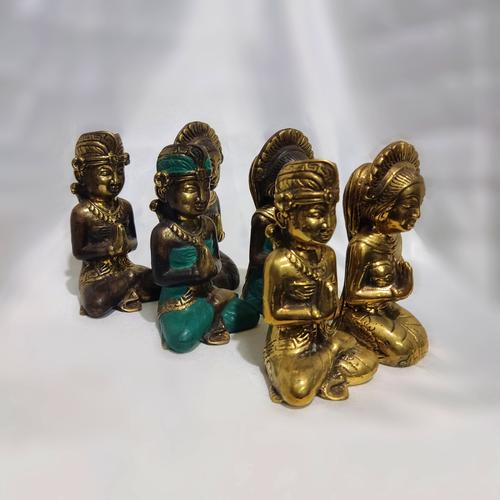 Jual Patung Balinese Couple Logam Kuningan Brass Statue Dekorasi Adat ...