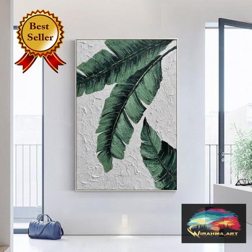 Jual hiasan dinding rumah lukisan daun pisang aestetic modern art ...