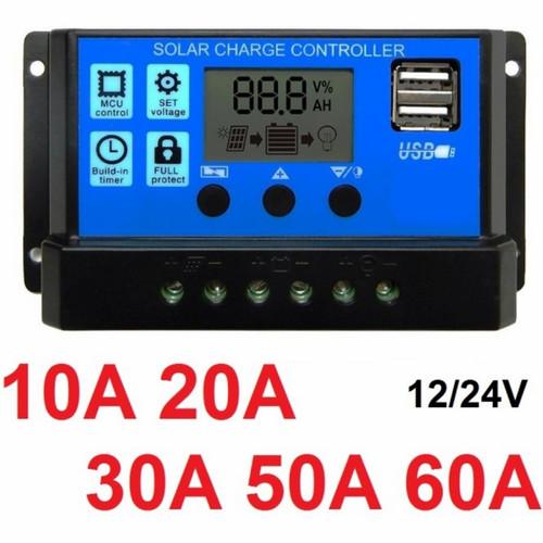 Jual Solar Panel Charger Controller Panel Surya 20A 30A 12V 24V Control ...
