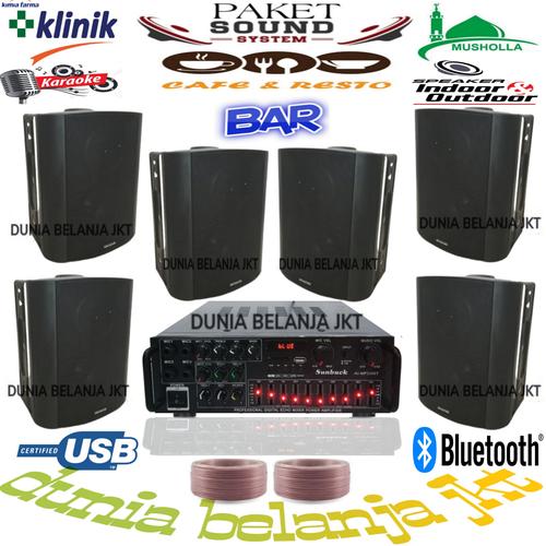 Jual paket sound system cafe resto indoor outdoor 5 inch 6 titik ...
